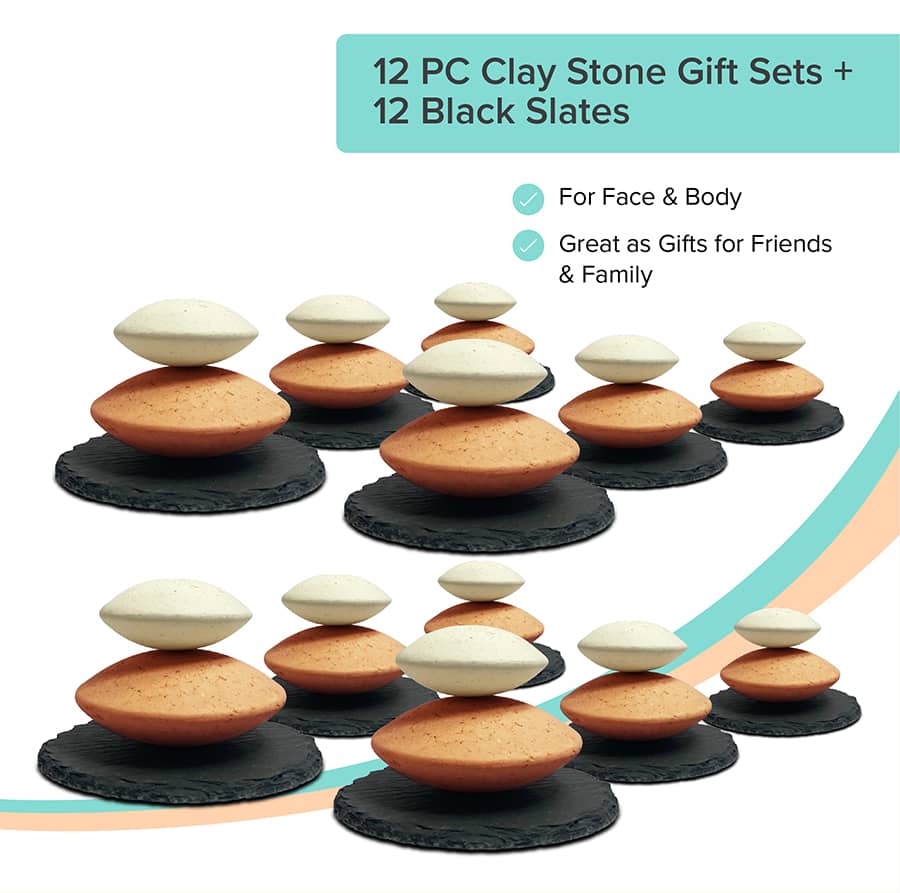 12 PC Clay Stone Sets with Black Slate Bases – Pryshan Canada